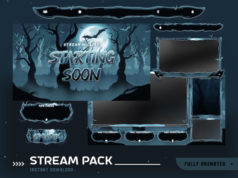 Deadwood Animated Stream Overlay Package, Horror Stream Overlay, Forest ...