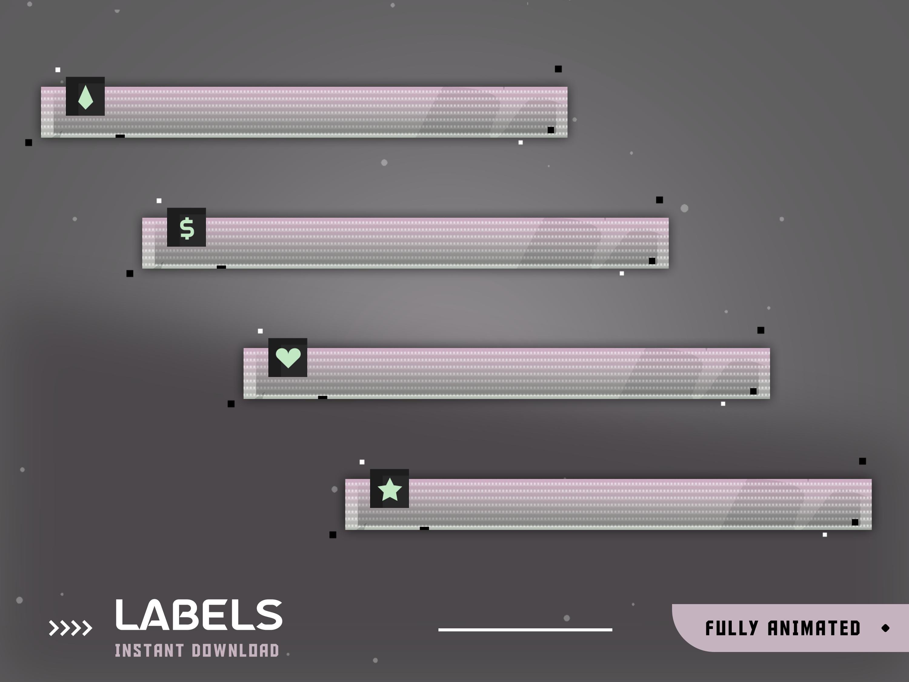 Glitch Skull Animated Stream Overlay Package, Pastel Cyberpunk Twitch ...