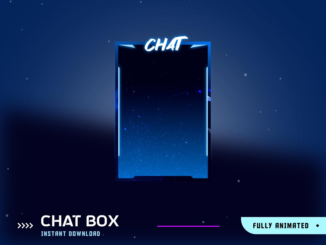 Atmosphere Animated Stream Overlay Package, Dark Blue Gemstone Twitch ...
