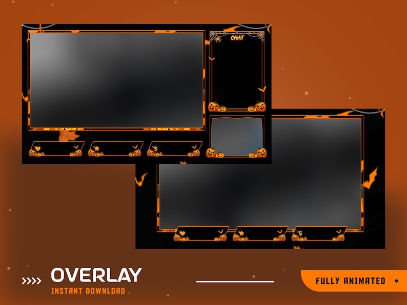 Bat Shadows Animated Stream Overlay Package, Halloween Stream Vtuber ...