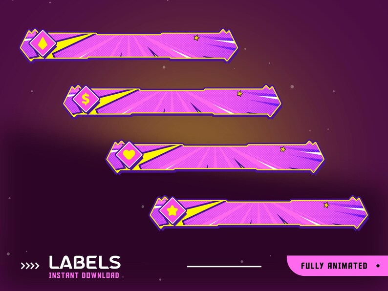 Boom Zap Animated Stream Overlay Package, Pop Art Stream Overlay, Comic ...