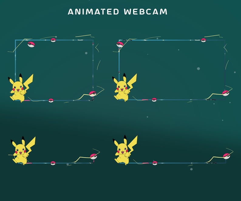 Electric Buddy Animated Stream Overlay Package, Pikachu Overlay ...