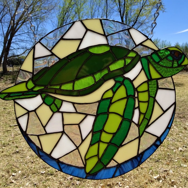 Stained Glass Sea Turtle With Babies - Etsy