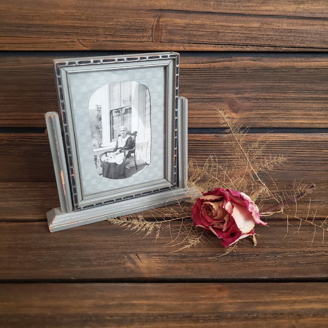 Antique Wooden Tabletop Picture Frame With Lovely Photo - Etsy
