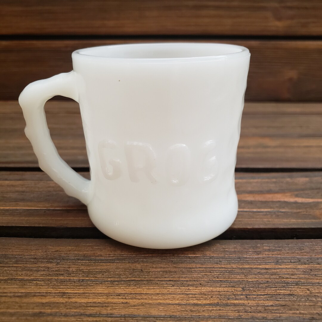 Vintage Fire King Milk Glass Grog Character Mug - Etsy