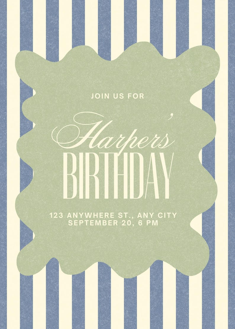 Editable Retro Birthday Invitation Template - Etsy