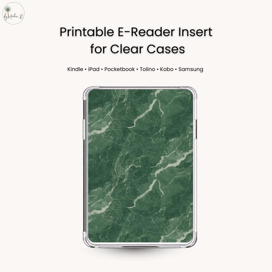 Green Marble – Minimal‑clear‑case‑insert (marmor‑look) (PDF - Etsy