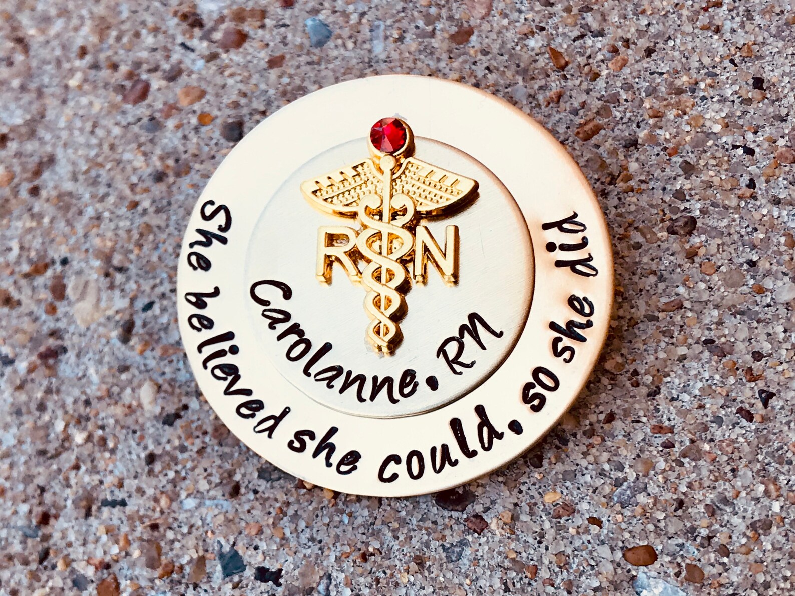 Gold Personalized Pin for RN Rn Gift Bsn Pin Nursing | Etsy