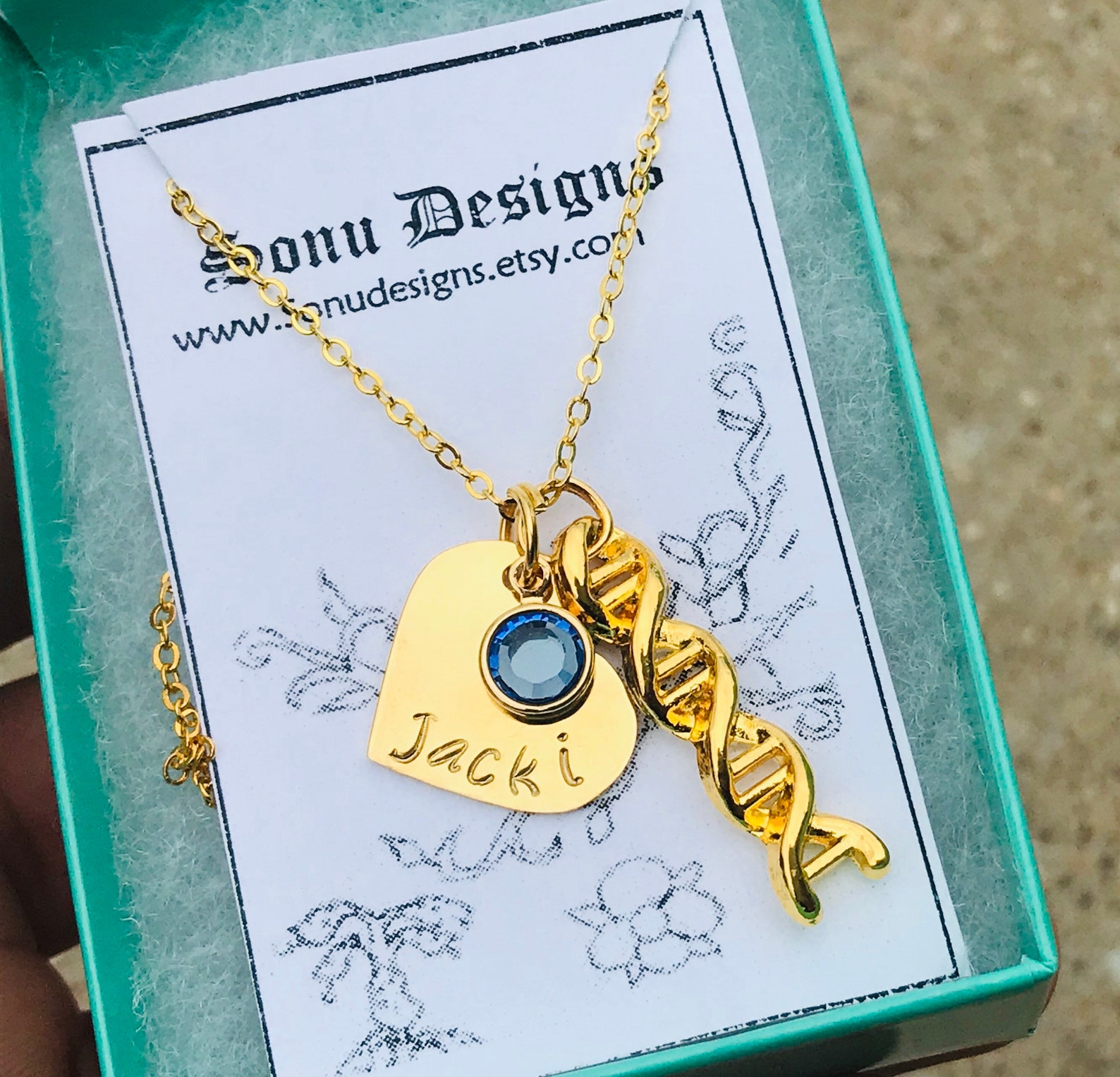 Gold DNA Helix Necklace Family Necklace DNA Gift chemistry | Etsy