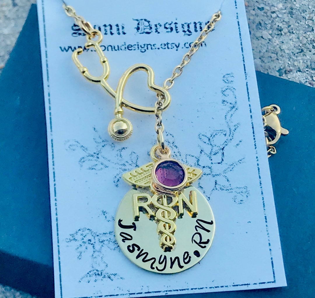 Gold Nurse Necklace - Gold LPN Necklace - Gold Nurse Jewelry - LPN ...