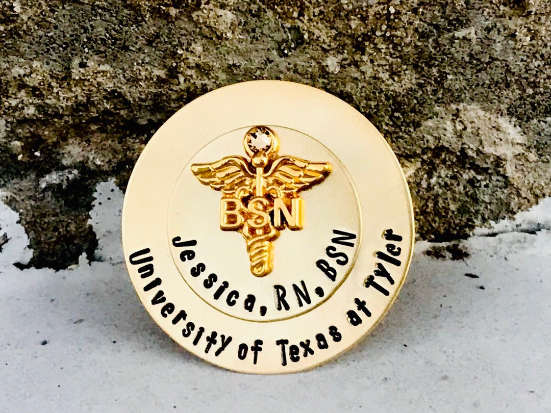 Gold Personalized Pin for BSN - Rn Gift - Bsn Pin - Nursing Student ...