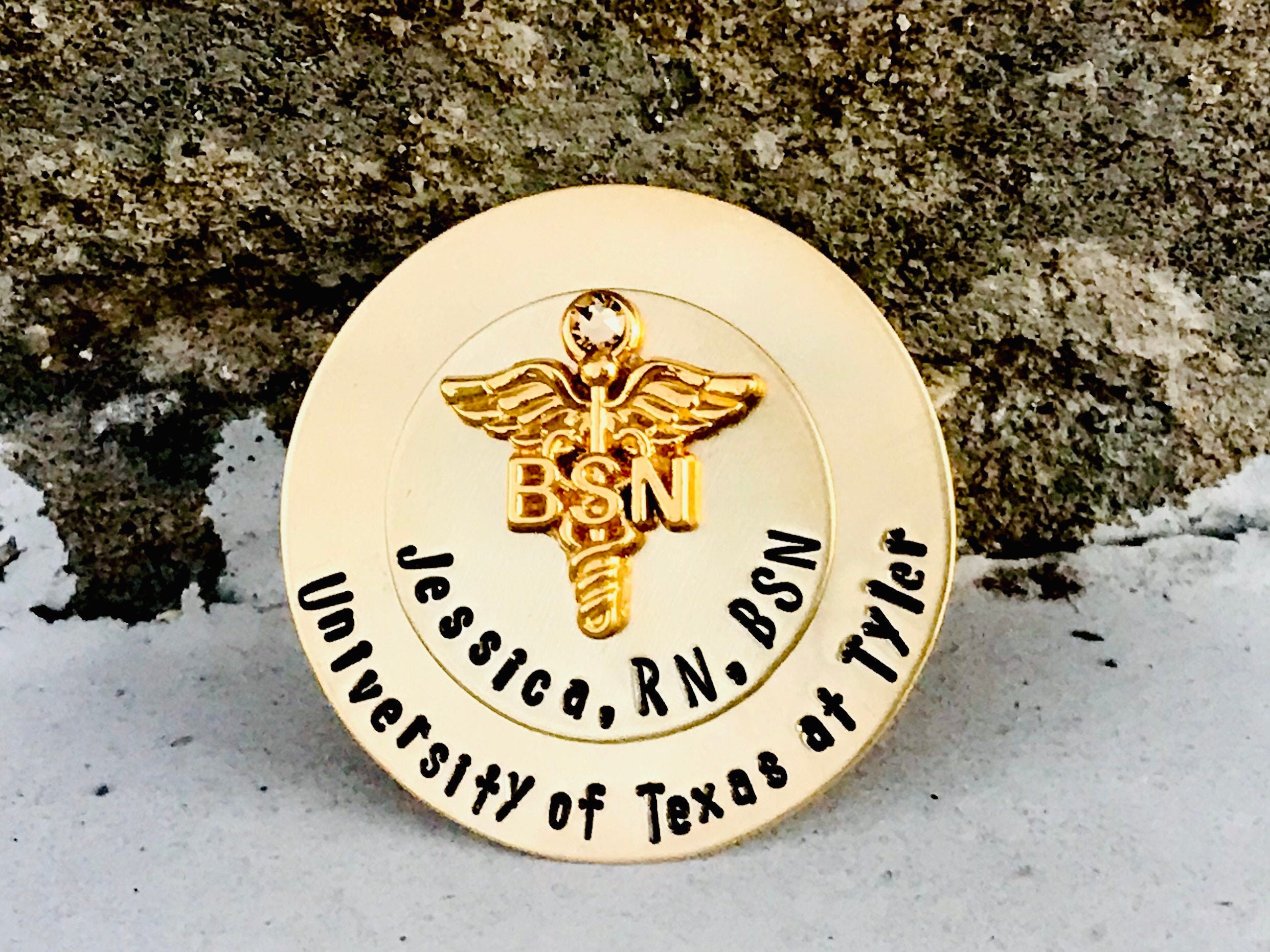 Gold Personalized Pin for BSN Rn Gift Bsn Pin Nursing | Etsy