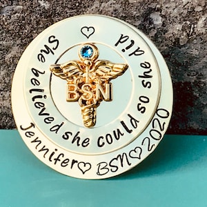 Personalized Gold Plated BSN Nursing Pin, Pinning Ceremony Pins ...