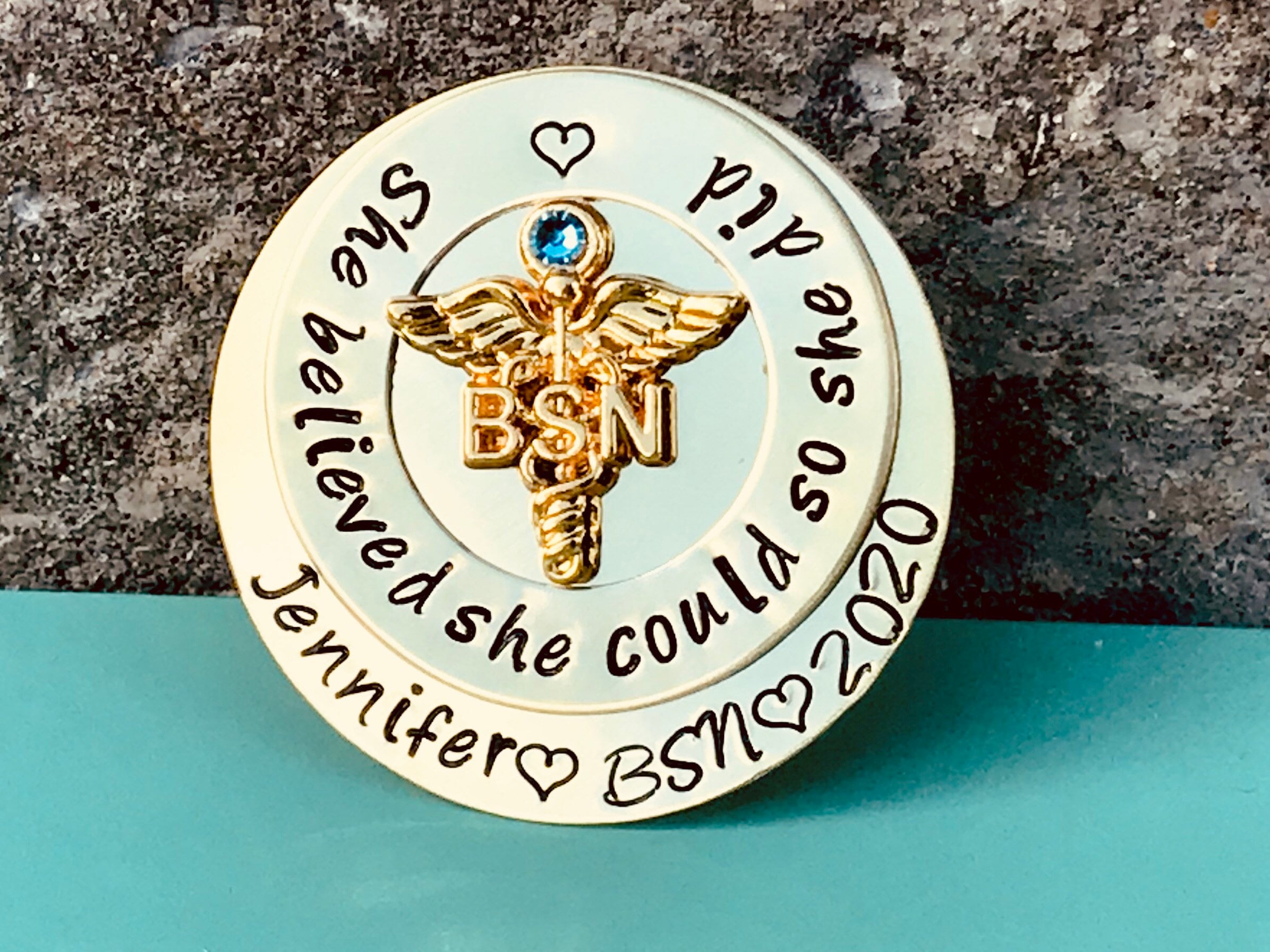 Personalized Gold Plated BSN Nursing Pin, Pinning Ceremony Pins ...