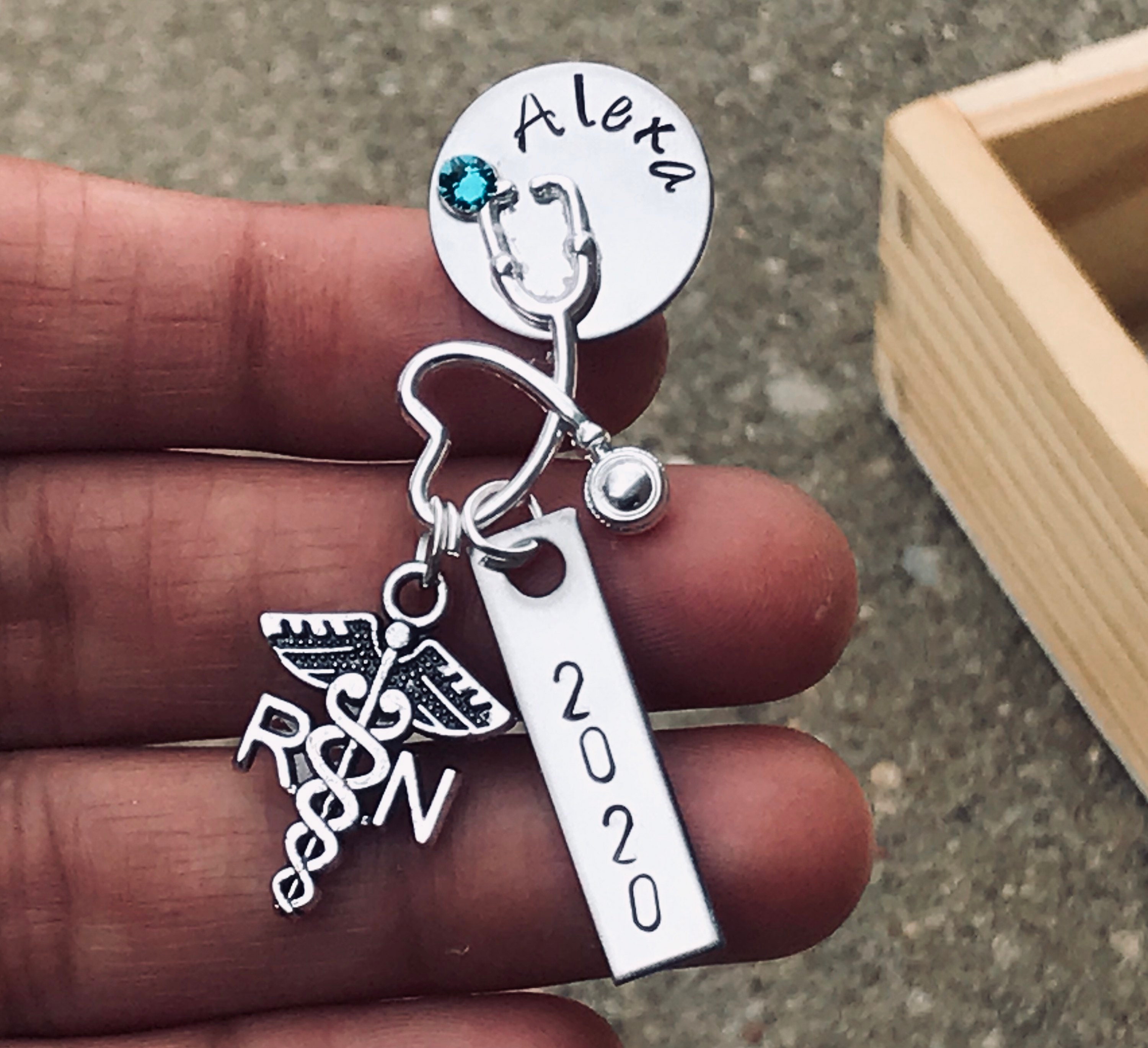 Personalized Stethoscope Heart Nurse Pin RN PIN Nurses Pin | Etsy