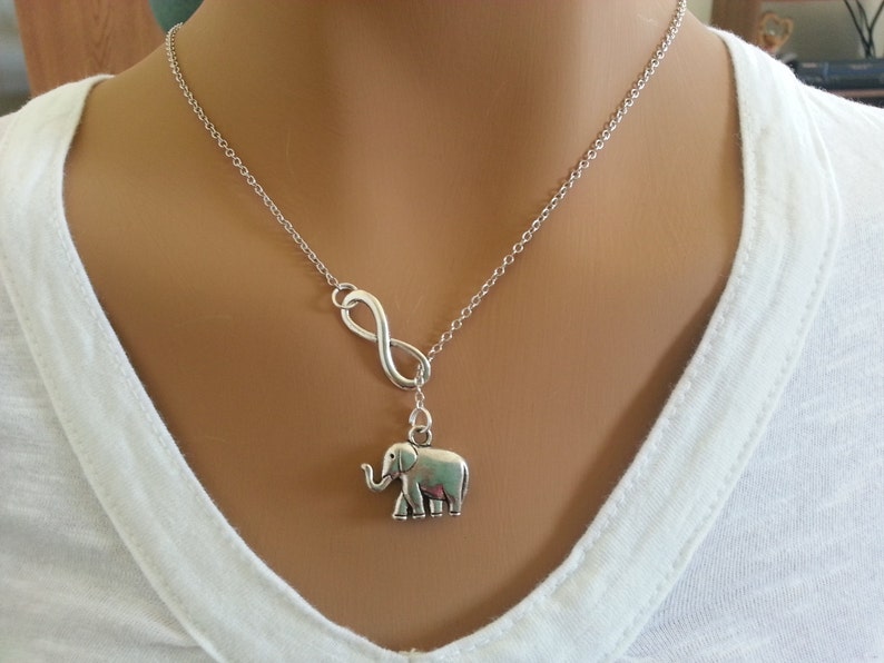 Larite Style Infinity and Elephant Necklace - Etsy