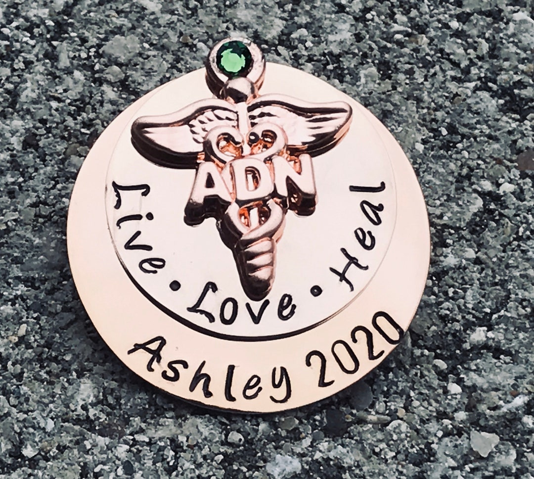 Rose Gold ADN Nursing Pin,associates Degree in Nursing Pining Ceremony ...
