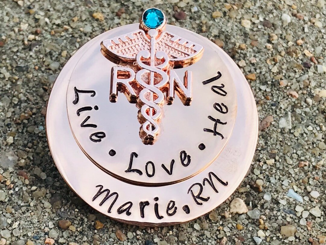 Rose Gold RN Nursing Pin, Nursing Pin for Pinning Ceremony ...