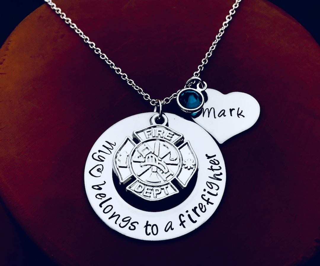 Personalized Firefighter Necklace: Hand Stamped Stainless Steel ...