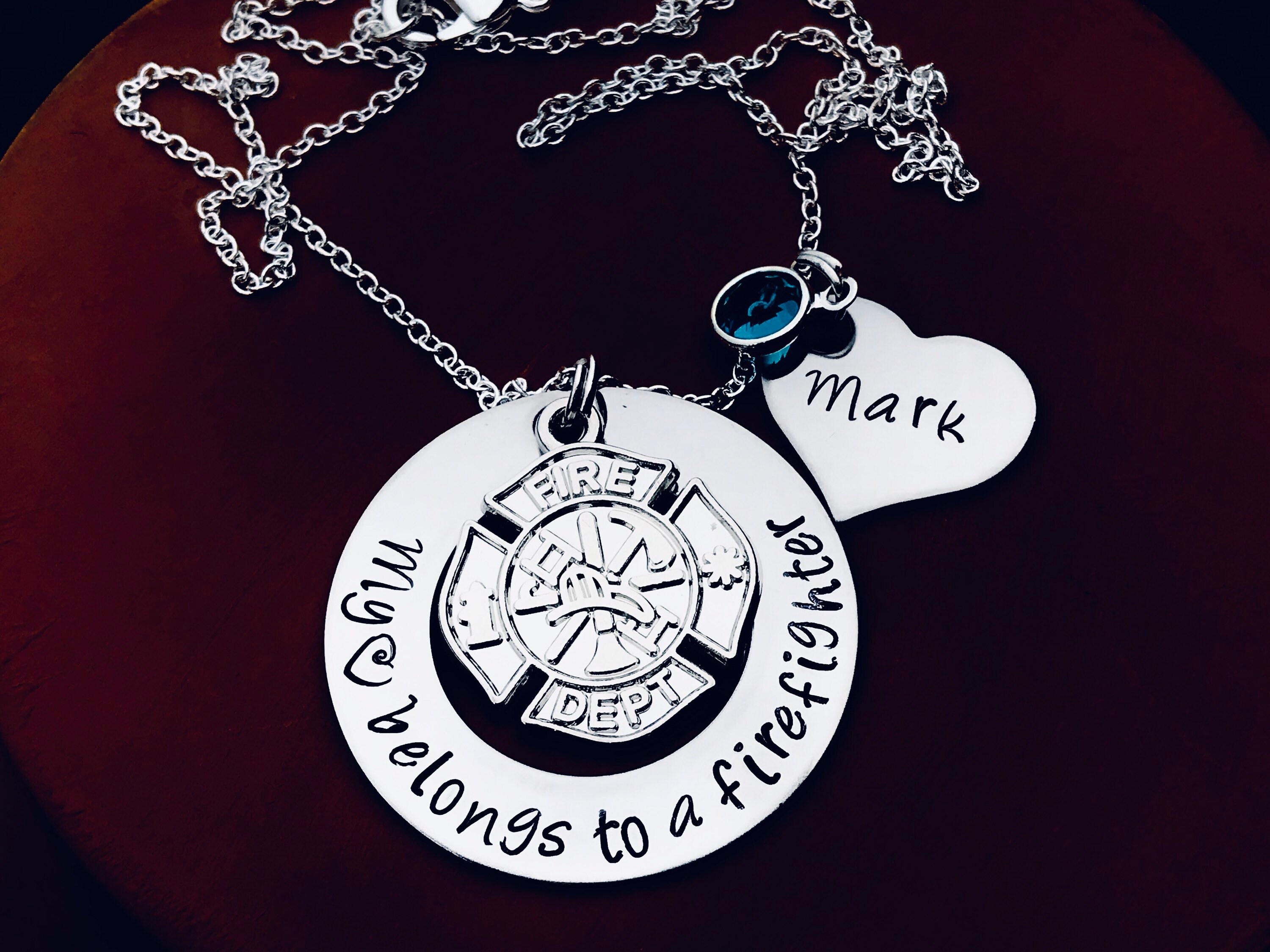 Personalized Firefighter Necklace: Hand Stamped Stainless Steel ...