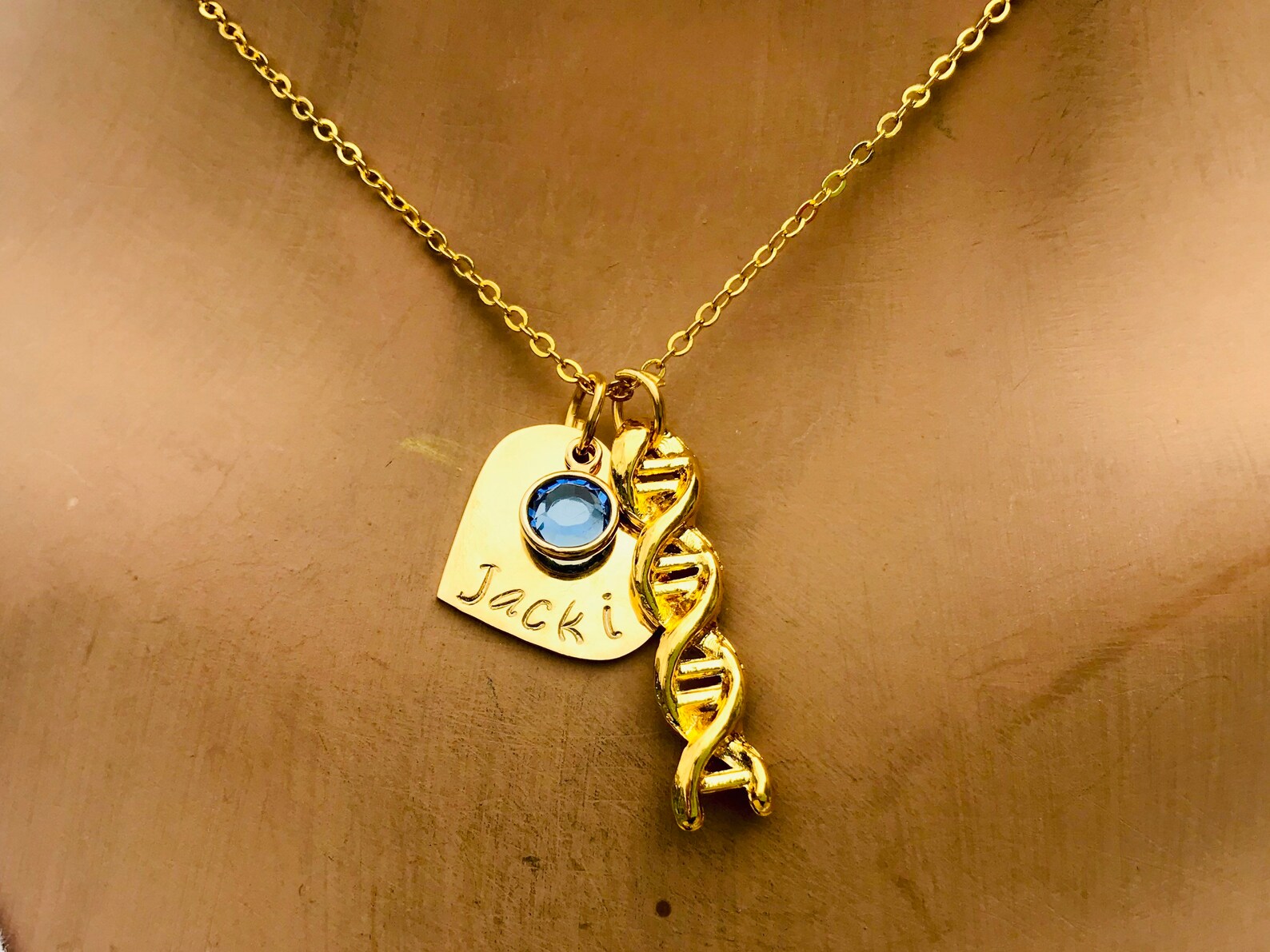 Gold DNA Helix Necklace Family Necklace DNA Gift chemistry - Etsy