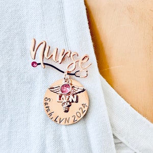Rose Gold LVN Pin - Licensed Vocational Nurse Pin - LVN Pin - Nurse ...