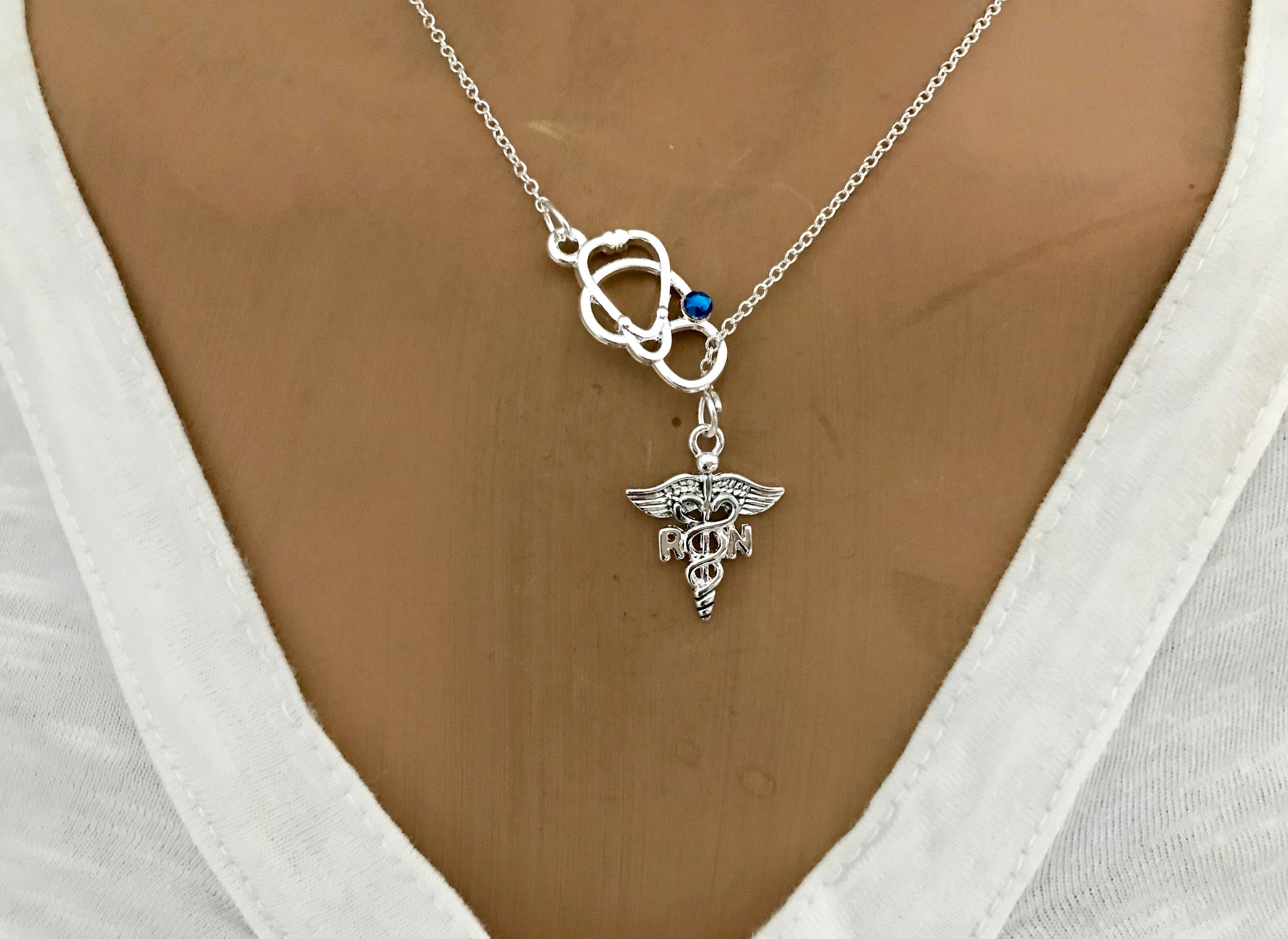 Personalized RN Necklace Silver RN NecklaceMaternity Nurse | Etsy