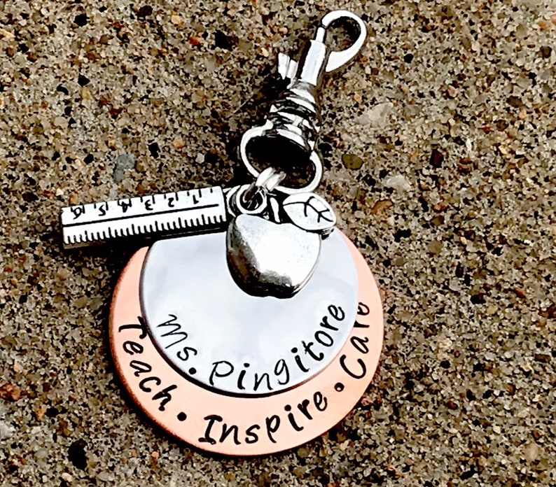 Personalized Teacher Key Chains Apple Key Chains Custom - Etsy
