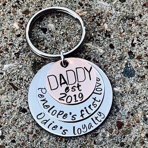 Custom Mixed Metal Key Chain for Dad - Daddy Keychain - Hero - Any Man ...