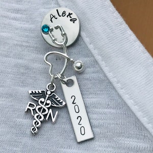 Personalized Stethoscope Heart Nurse Pin – RN Graduation Gift - Etsy