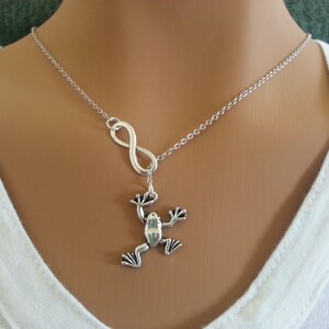Infinity and Frog Lariat Necklace - Etsy