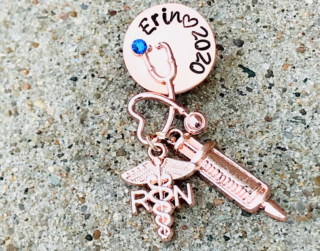 Rose Gold Stethoscope Heart Nurse Pin -RN PIN -nurses Pin - Nursing ...