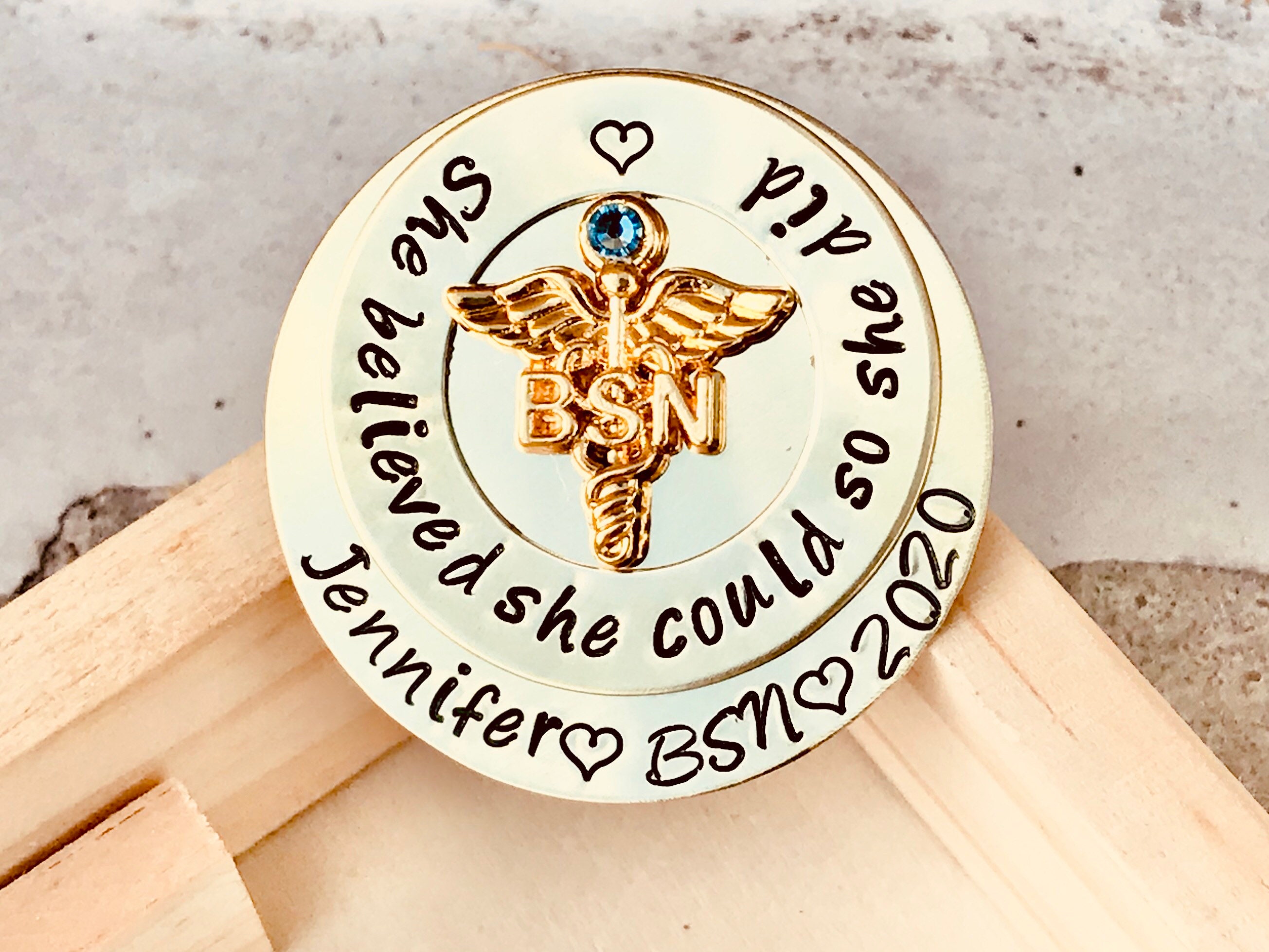 Personalized Gold Plated BSN Nursing Pin Pinning Ceremony - Etsy