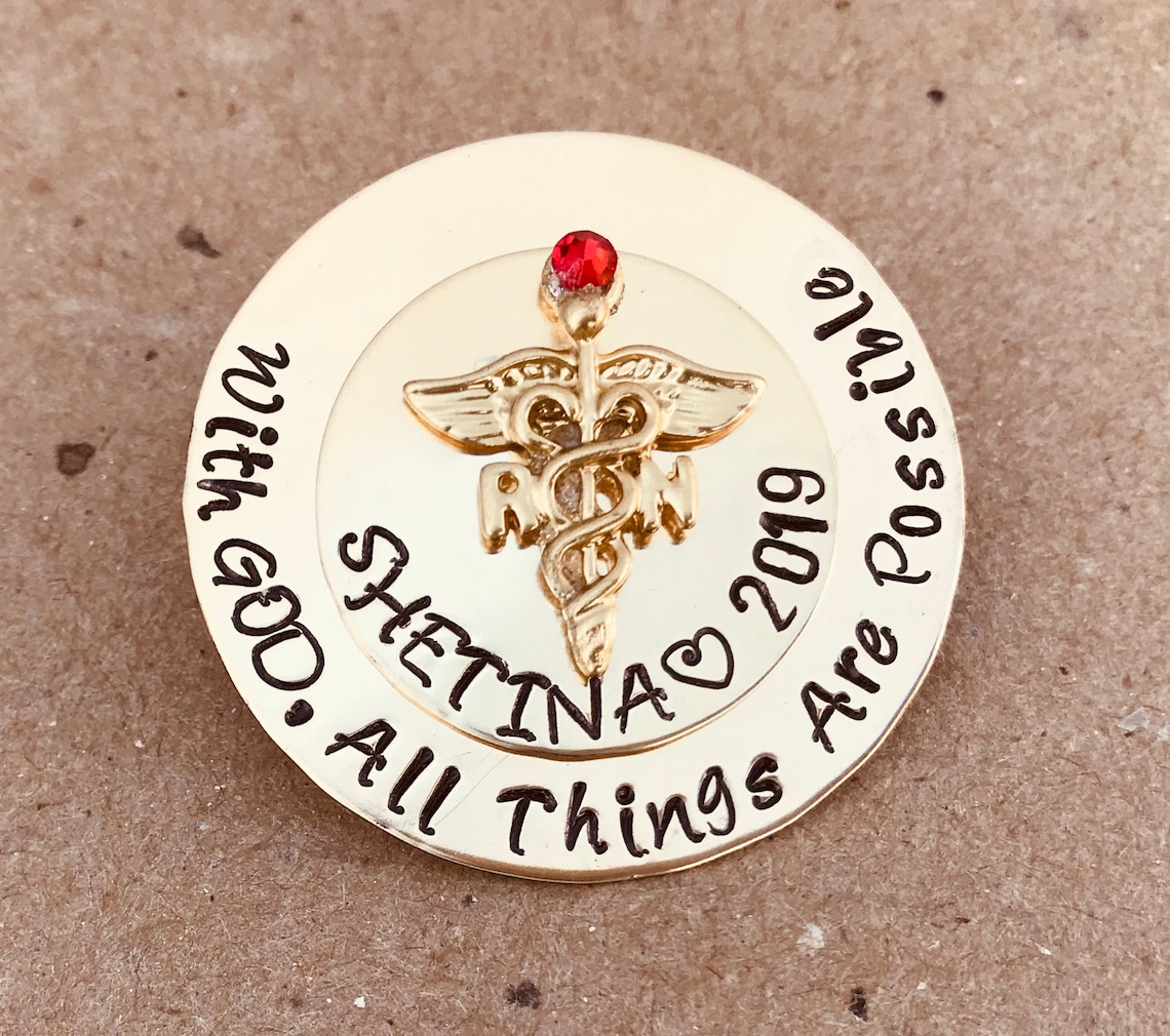 Personalized Gold Plated RN Nursing Pin, Pinning Ceremony Pins,bsn ...