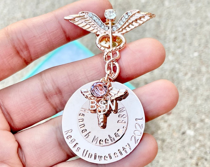 Personalized Nursing Pin / LPN BSN RN / Nurse Pin / Nursing Student ...