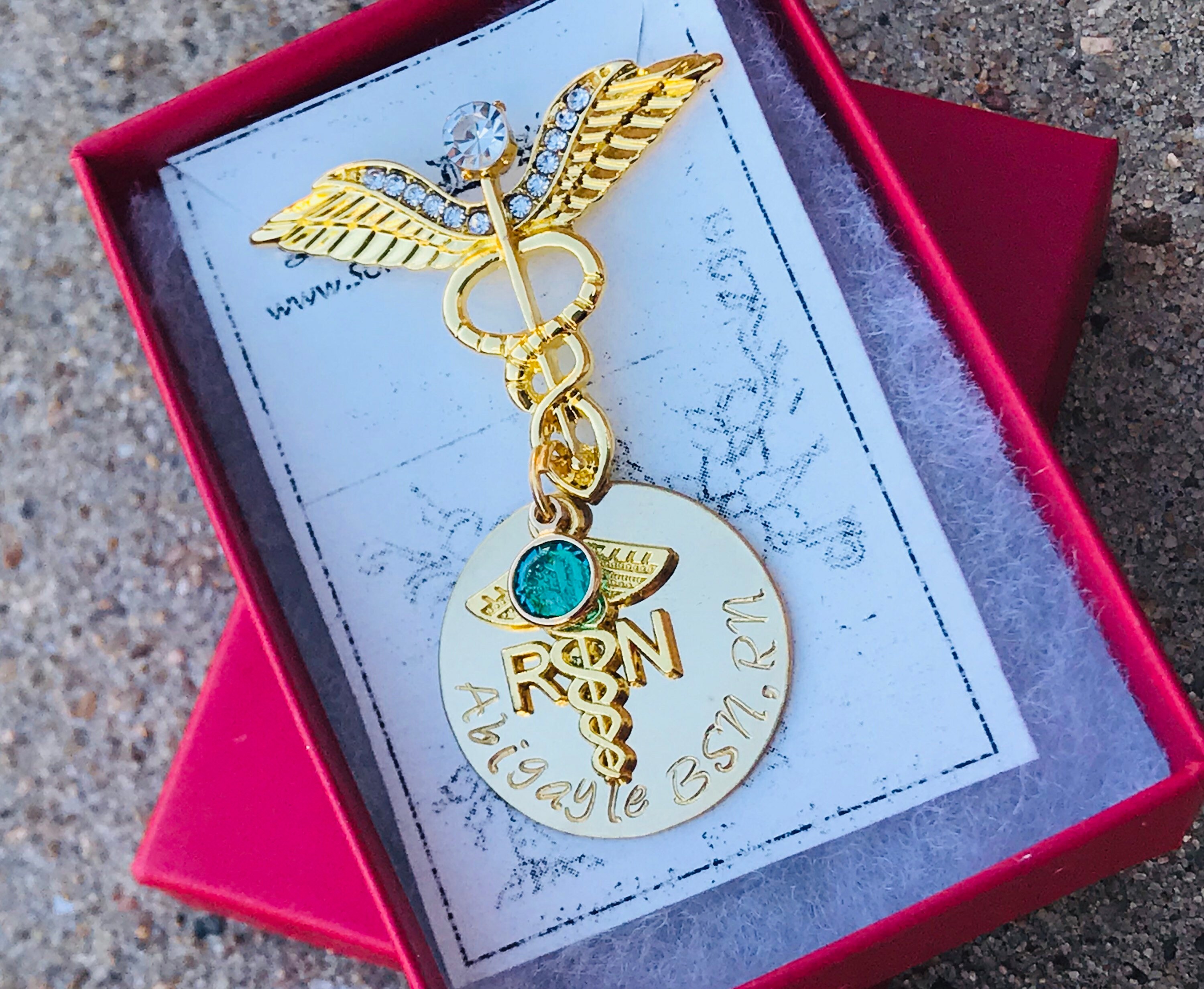 Gold Tone Caduceus Pin - Gold RN Nursing Pin- Medical Symbol Caduceus ...