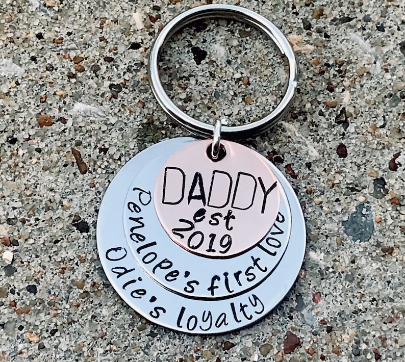 Custom Mixed Metal Key Chain for Dad Daddy Keychain Hero | Etsy