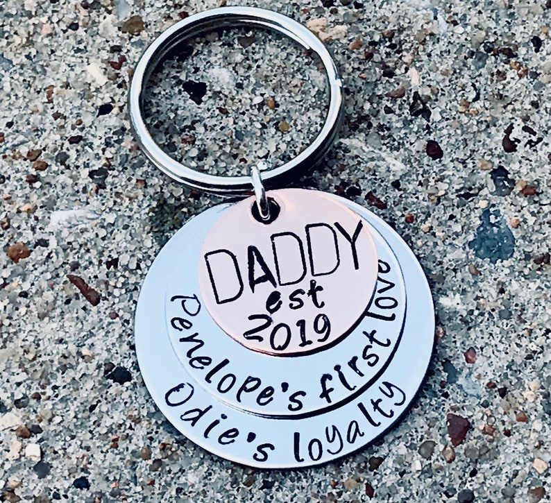 Custom Mixed Metal Key Chain for Dad Daddy Keychain Hero - Etsy