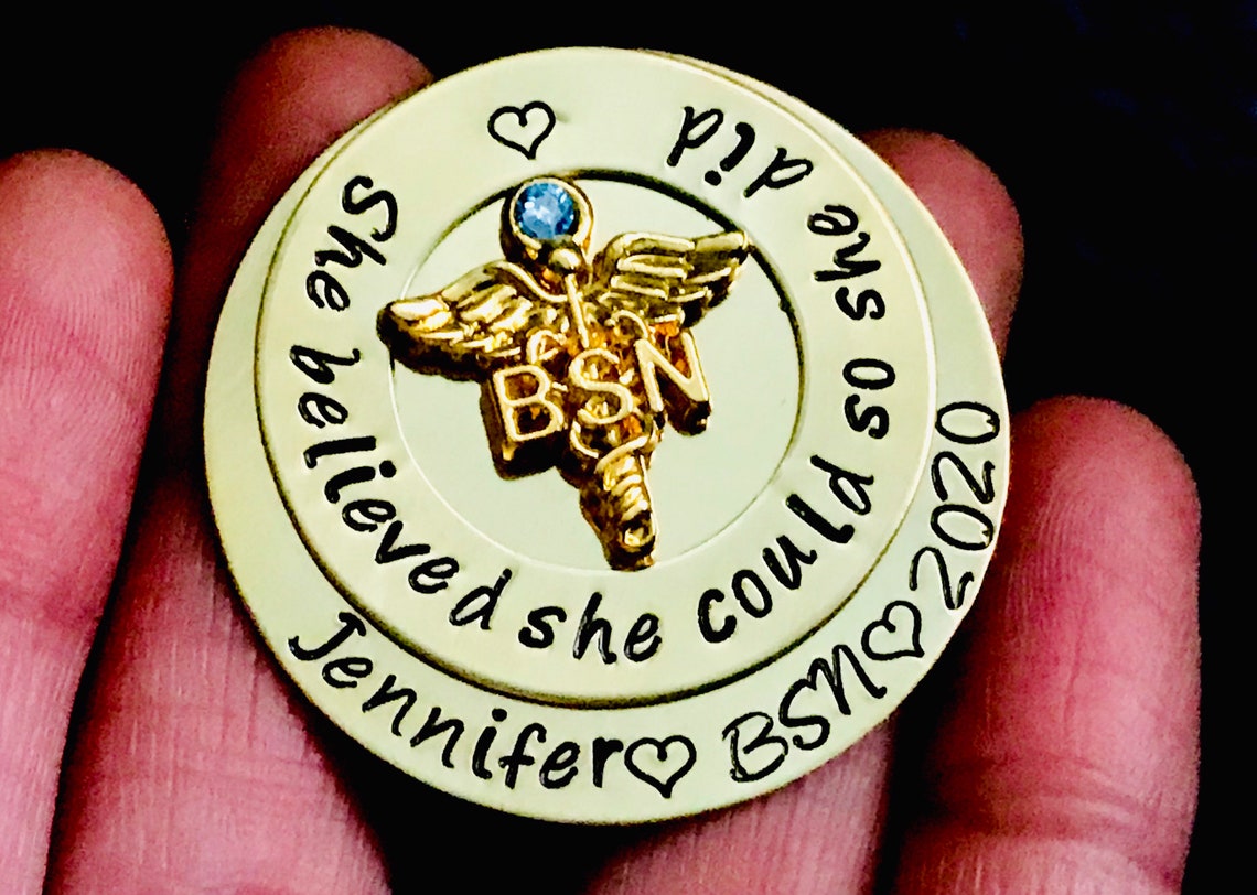 Personalized Gold Plated BSN Nursing pin pinning ceremony | Etsy