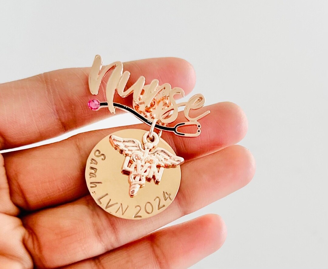 Rose Gold LVN Pin - Licensed Vocational Nurse Pin - LVN Pin - Nurse Gift - Pinning Ceremony ...