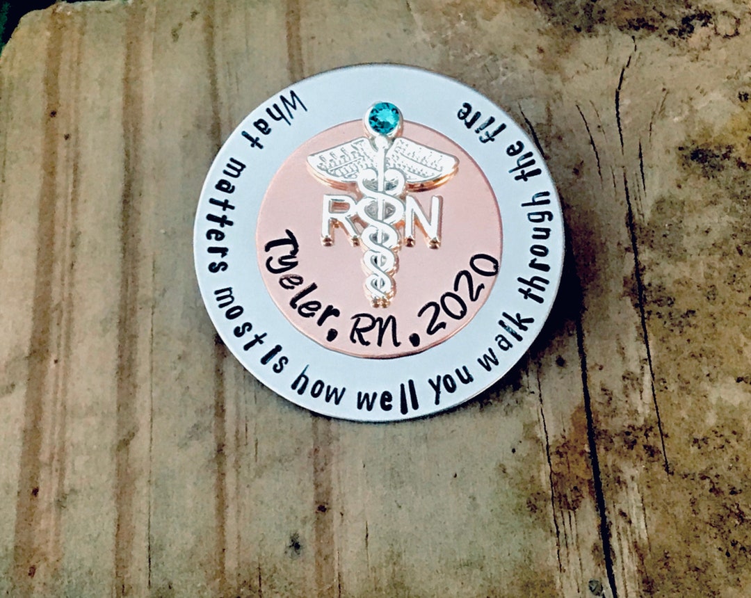Personalized RN Nurse Pin Nursing School Graduate Registered Nurse Pin ...