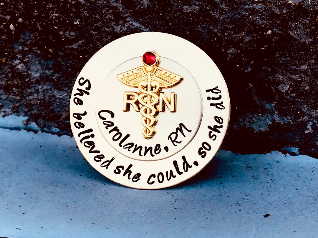 Gold Personalized Pin for RN - Rn Gift - Bsn Pin - Nursing Student Gift ...