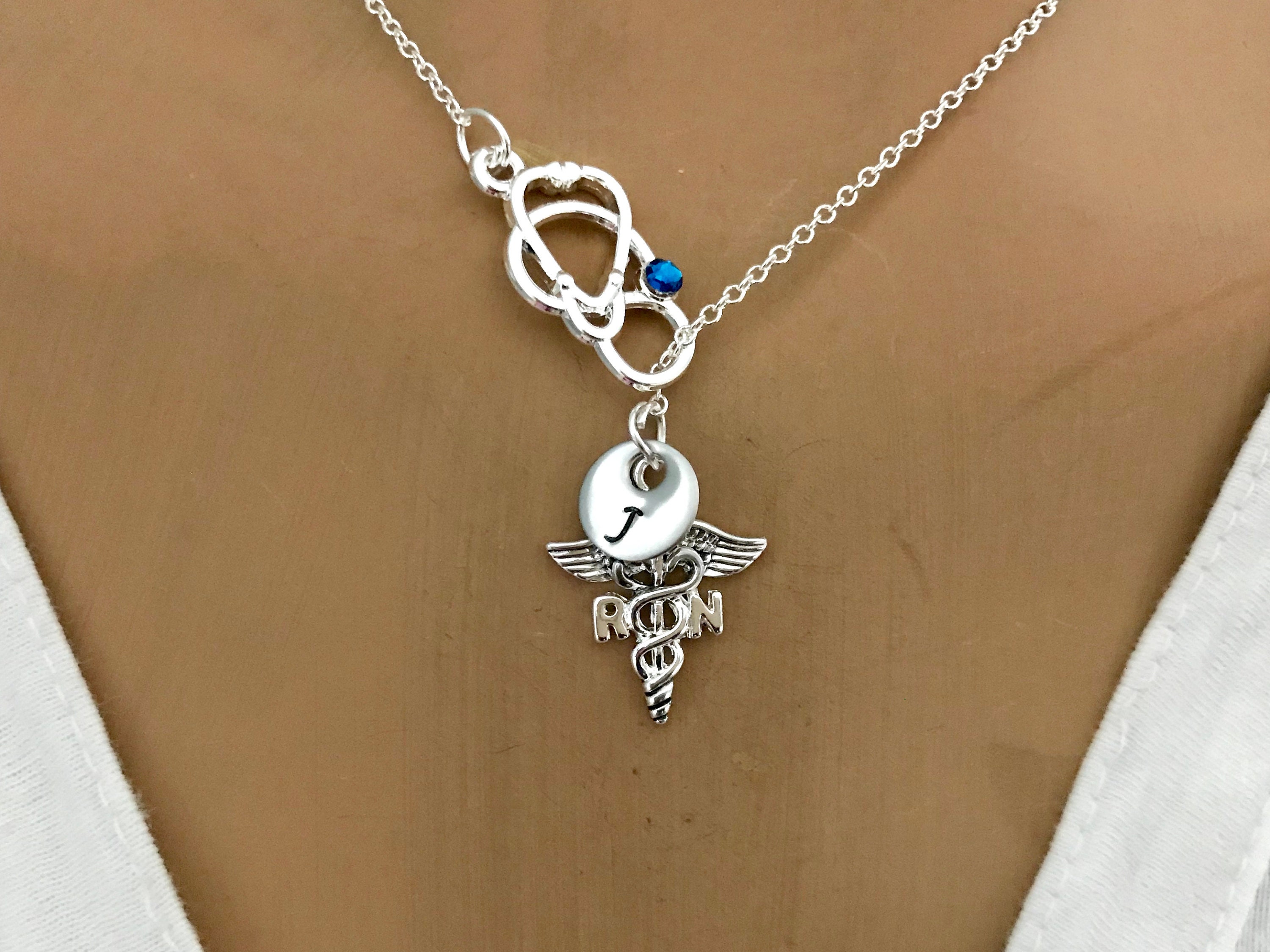 Personalized RN Necklace Silver RN NecklaceMaternity Nurse | Etsy