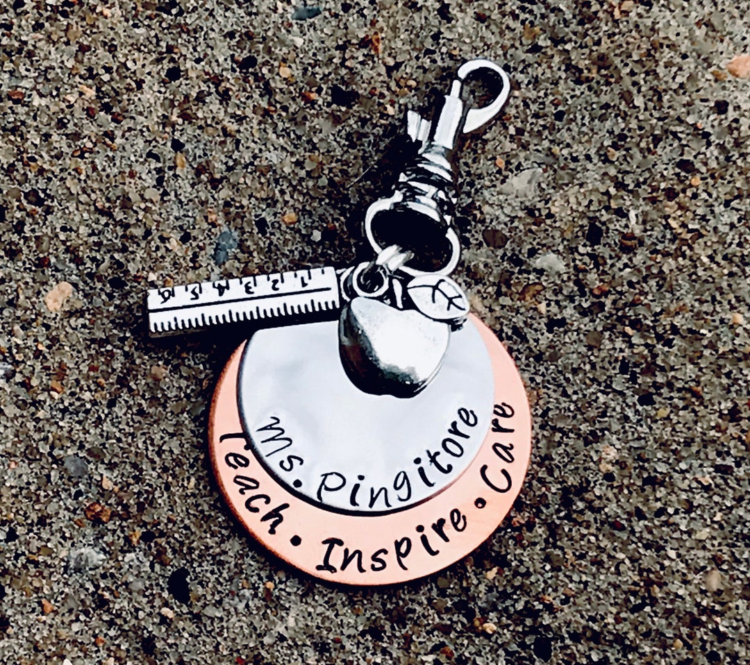 Personalized Teacher Key Chains , Apple Key Chains , Custom Teacher Key ...