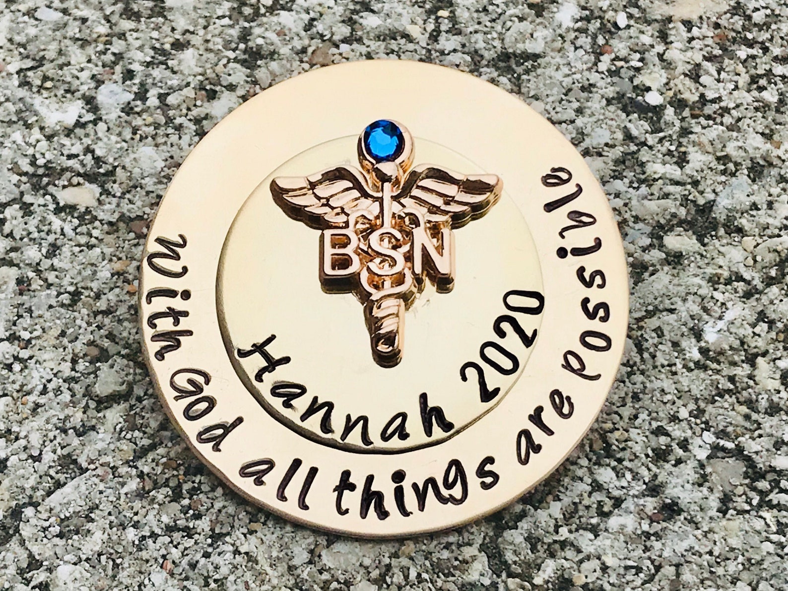 Personalized Gold BSN Pin BSN Nursing Pin for Nurse - Etsy