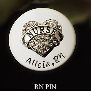 Hand Stamped Pin for RN , LPN Nurses / Nursing Student / Nursing ...