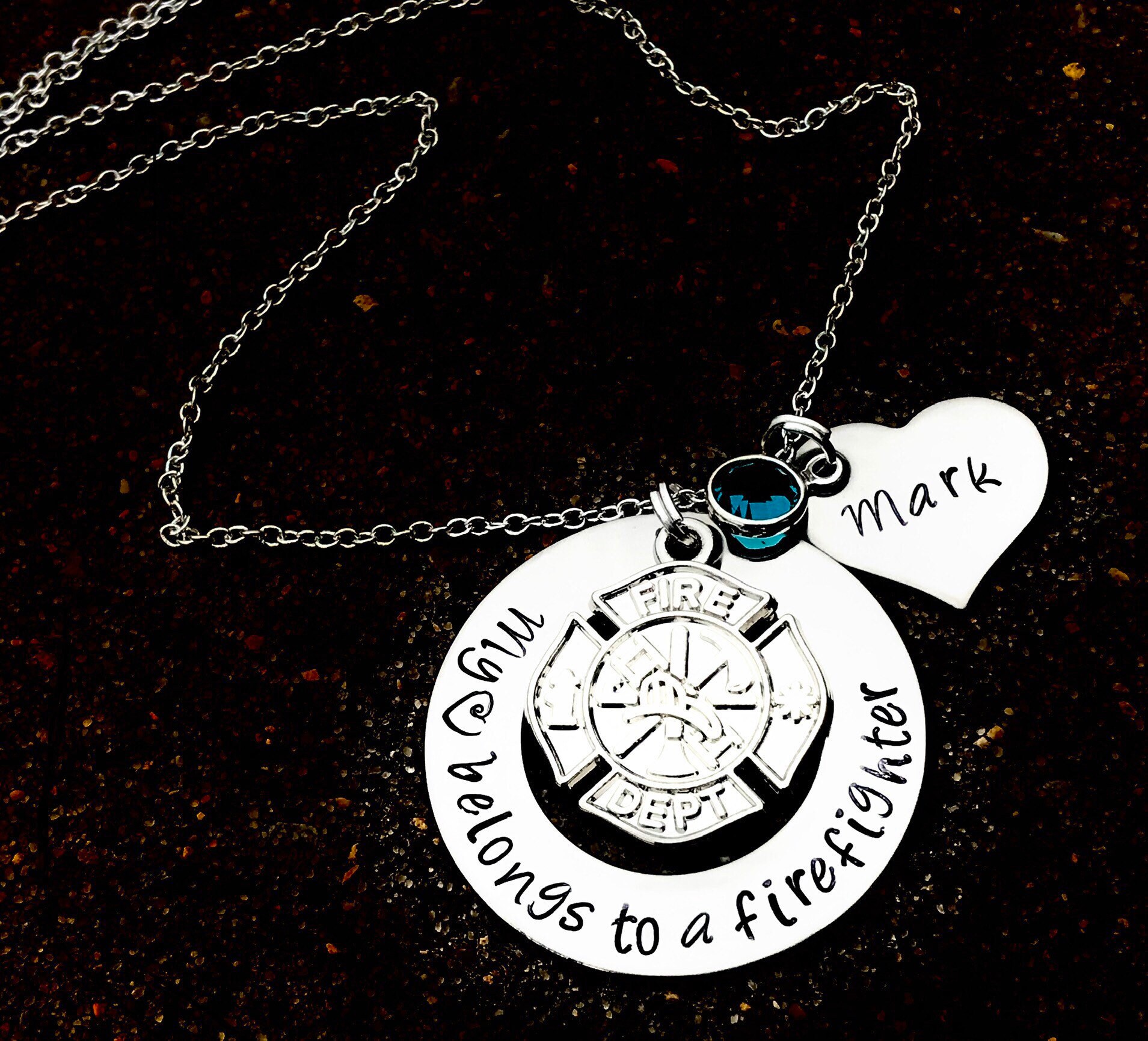 Personalized Firefighter Necklace: Hand Stamped Stainless Steel ...
