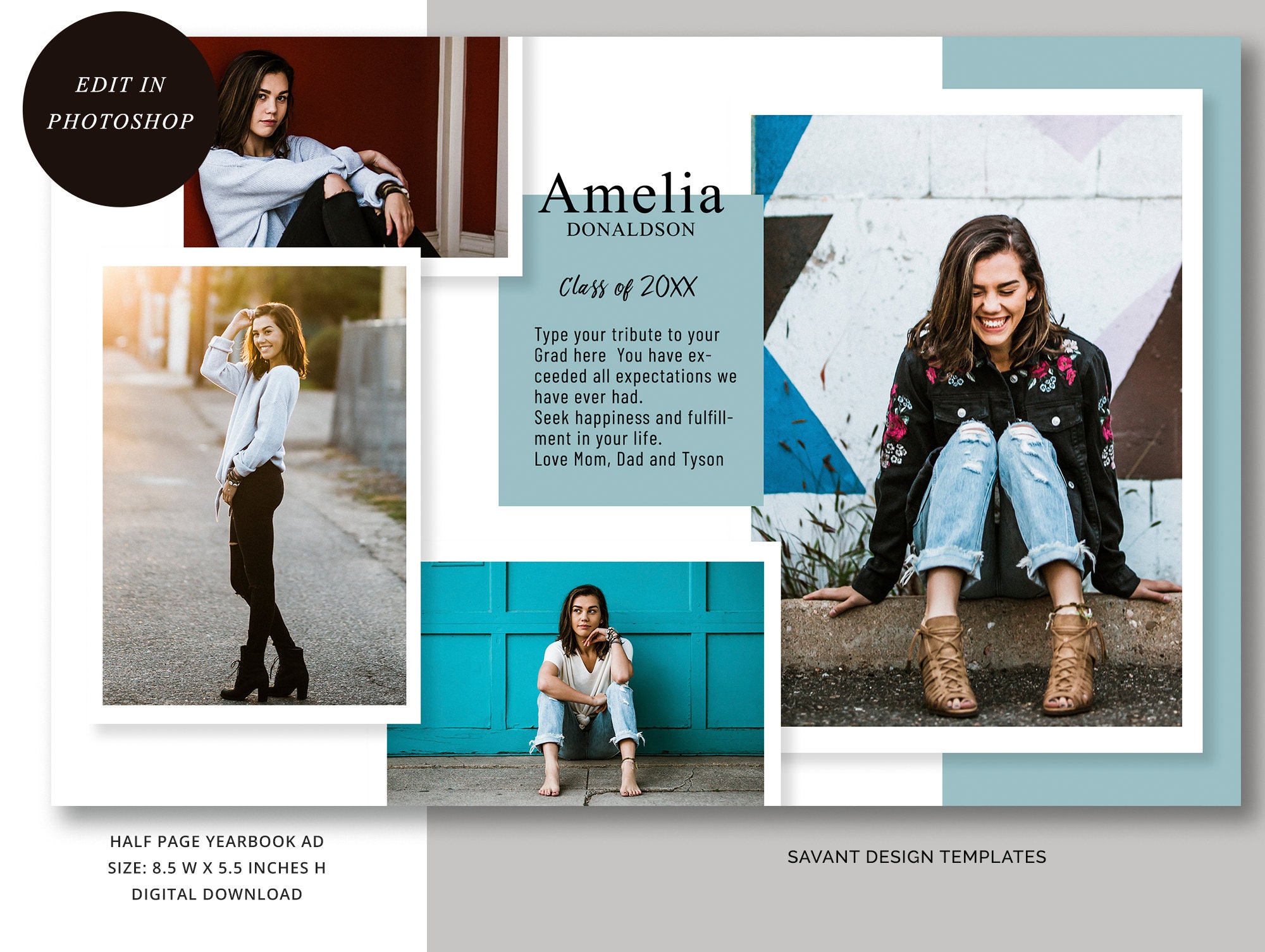 Yearbook Ad PHOTOSHOP TEMPLATE Half Page Senior Tribute Ad Etsy Canada Yearbook Ad PHOTOSHOP TEMPLATE Half Page Senior Tribute Ad Etsy Canada