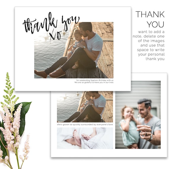 Items similar to Photo Collage Thank You Cards, Photoshop Templates to ...