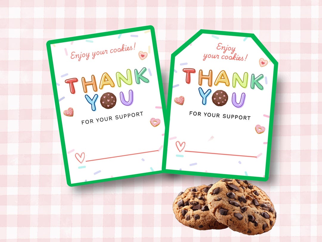 Printable Scout Cookie Thank You Tag for Cookie Season, Appreciation ...